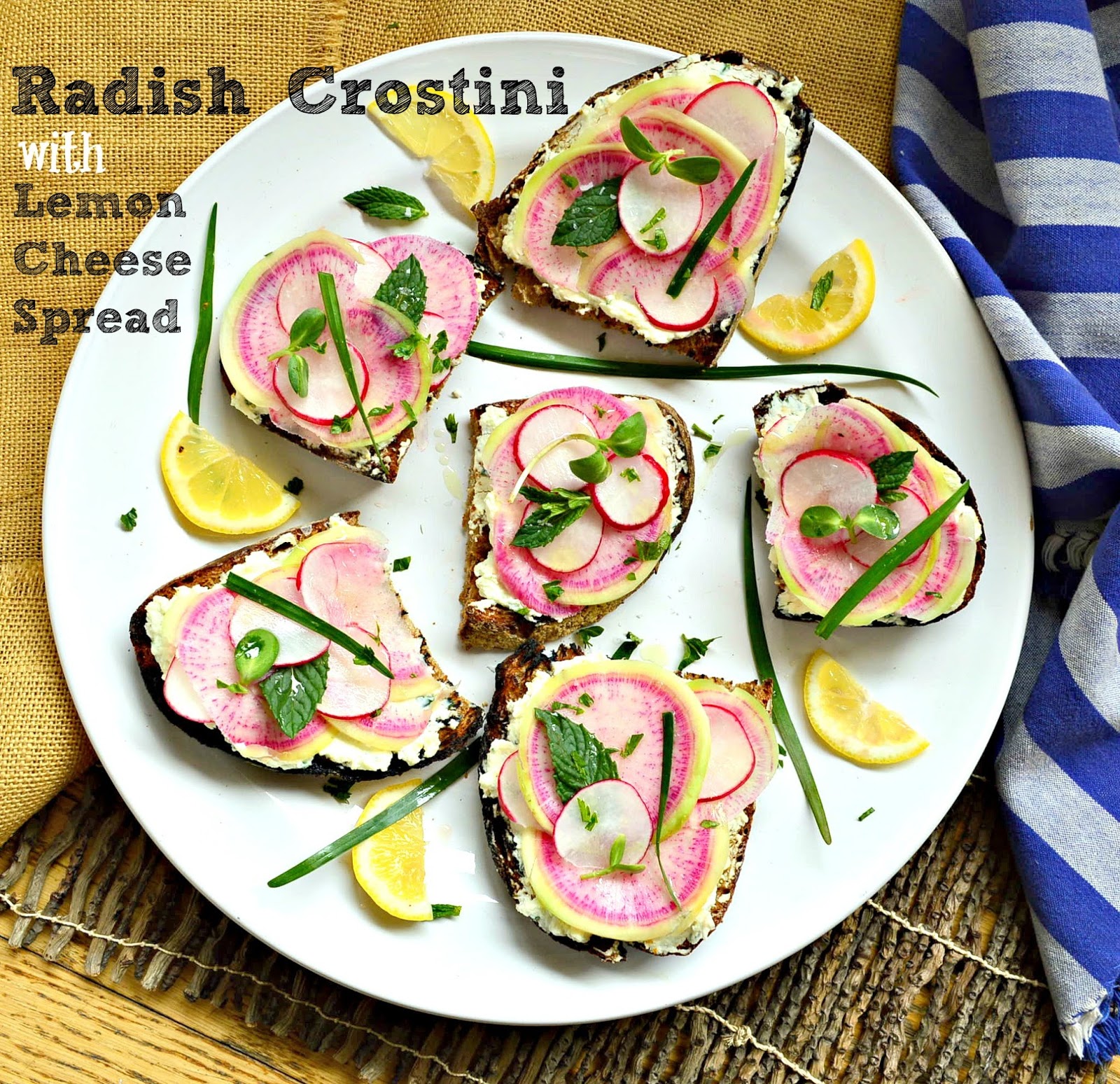 Radish Crostini with Lemon Cheese Spread - This Is How I Cook