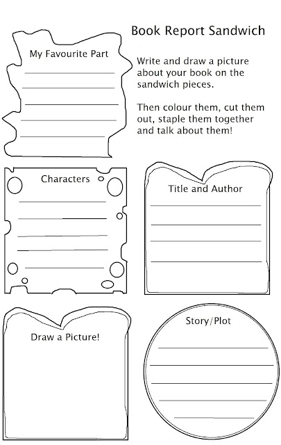 Sandwich Book Report Printable Template – Mightyprintingdeals.com