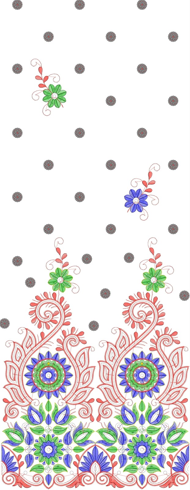 EmbDesignTube: Daman Saree Pallu with Zari Embroidery Design Download