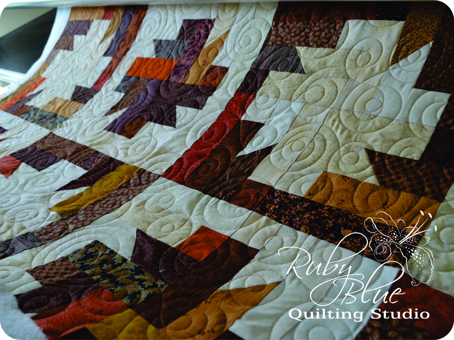 Ruby Blue Quilting Studio: Machine Quilting: Rustic Buzzsaw