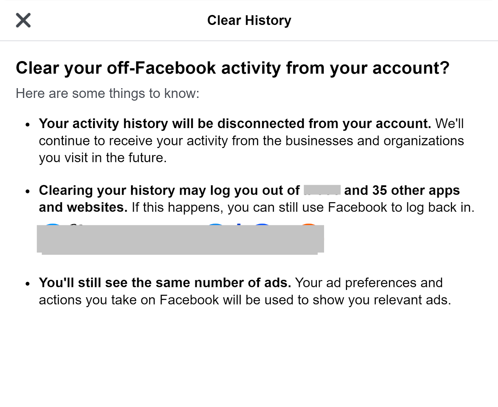 Facebook now has a new option of ‘clear history’ available for its ...