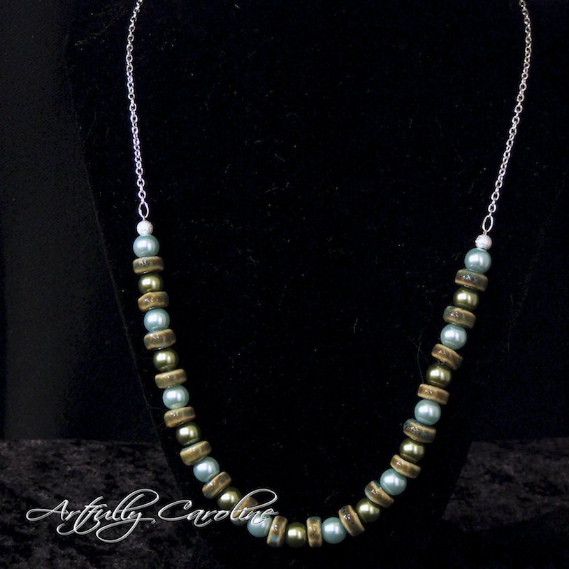 Artfully Caroline: Rustic terra cotta and pearls necklace