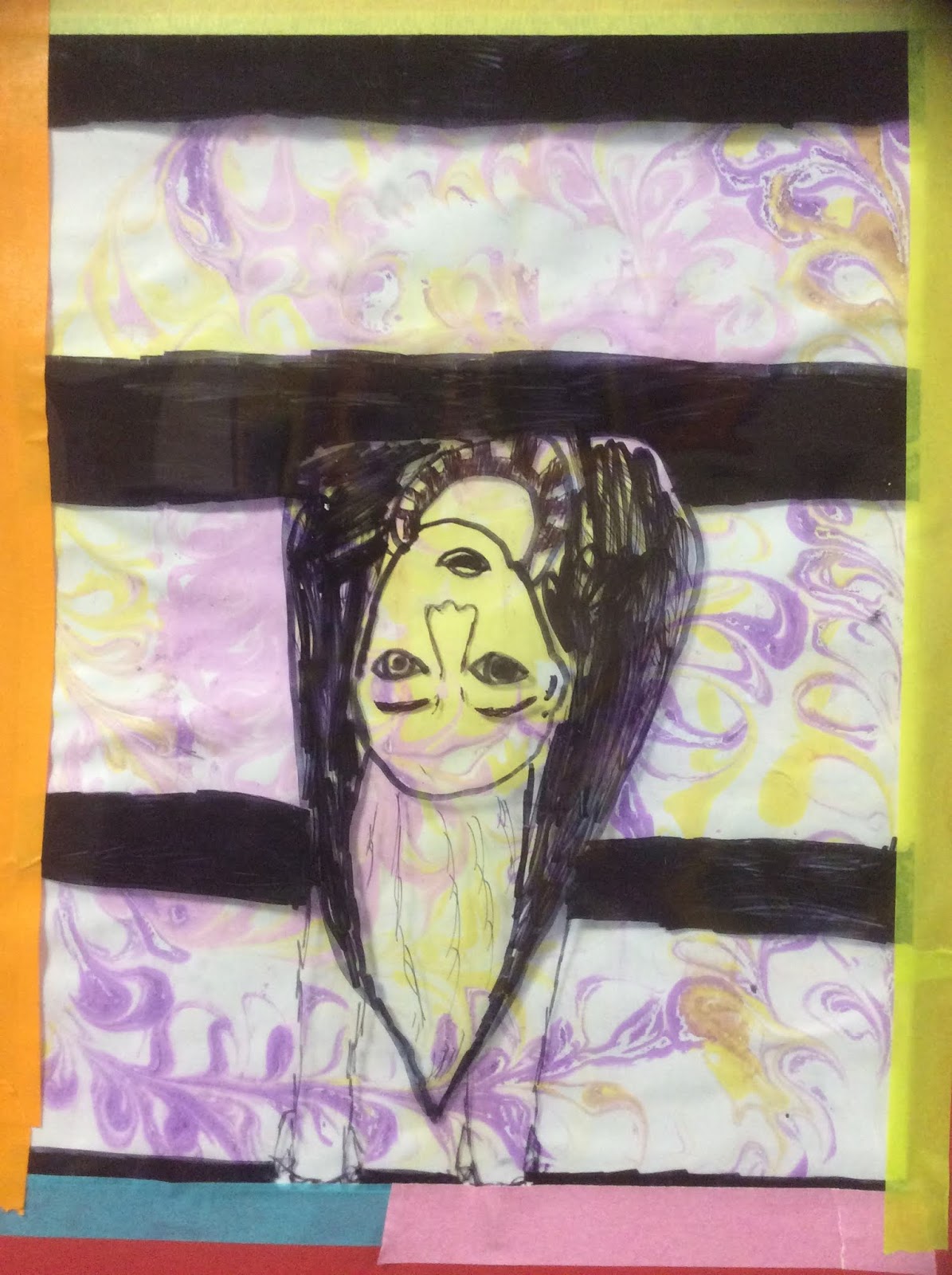 Art with Mrs. Elliott : Marbled Paper Self-Portraits