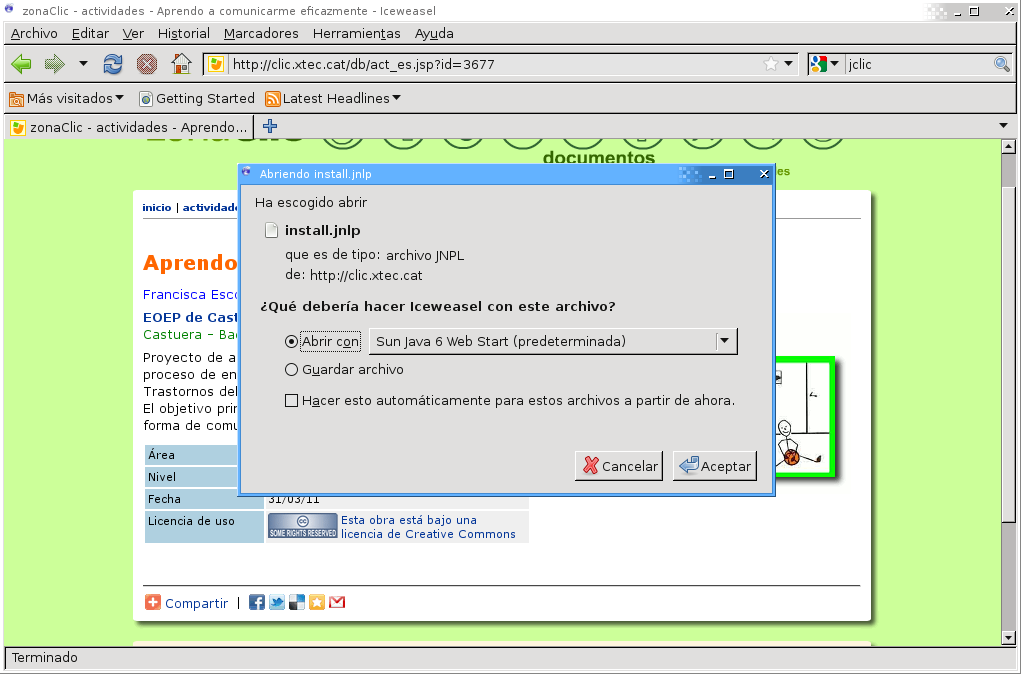 UsuarioDebian: JClic - instalar actividades en tu ordenador