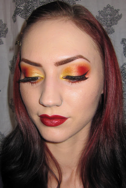 Glitter is my Crack: Fiery Sunset Eye Makeup Look + Picture Tutorial