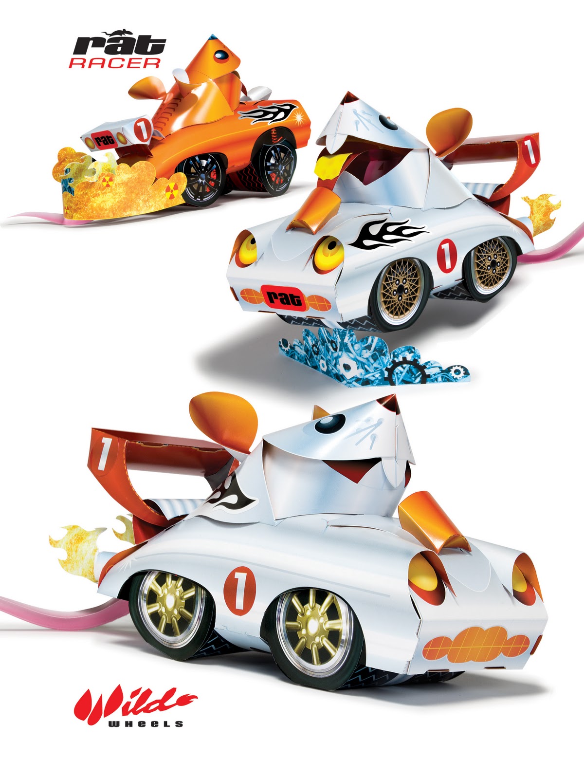 Motor Monsters Paper Model cars: Wild Wheels Paper Model Toy Cars