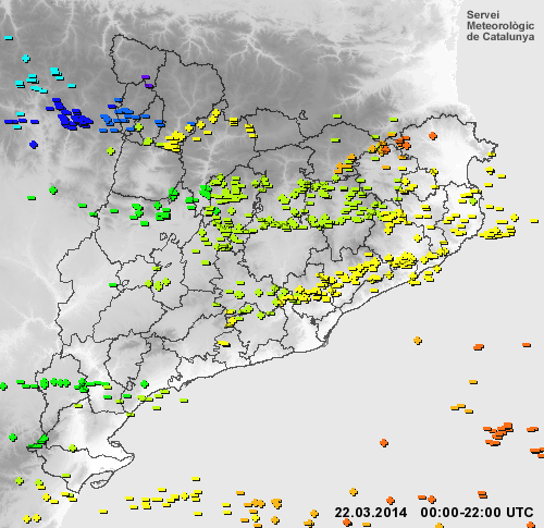 El temps a Palamós: 21 i 22 de març: primera tempesta primaveral