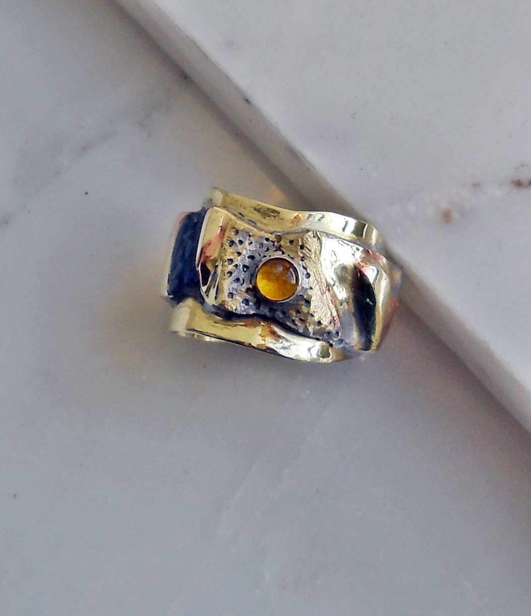 metalsmithing by W.Schweizer: brazed ring with epoxy inlay