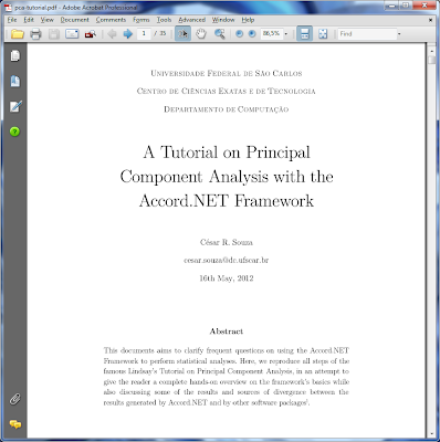 Accord Vision: A Tutorial On Principal Component Analysis with the Accord.NET Framework