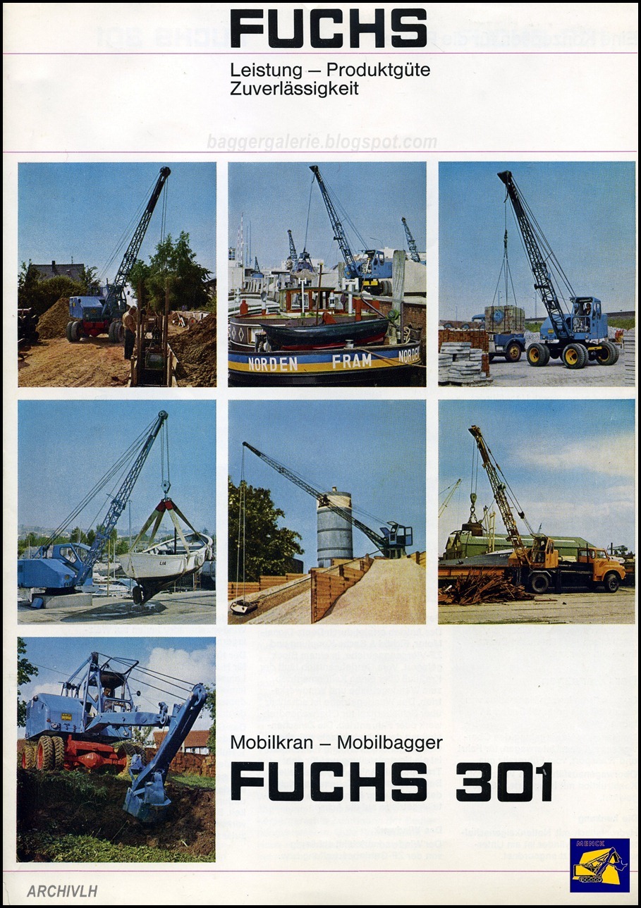 Baumaschinen Prospekte - Excavator Brochures: FUCHS 301 Seilbagger ...