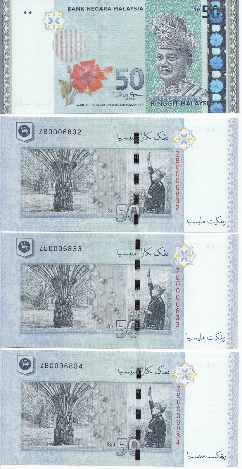 Randhawa's Bank Notes And Collectibles: Malaysia RM 50 ZB Replacement ...