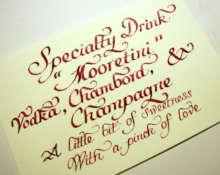 From the Ash Tree Meadow...: Bar Menu Calligraphy