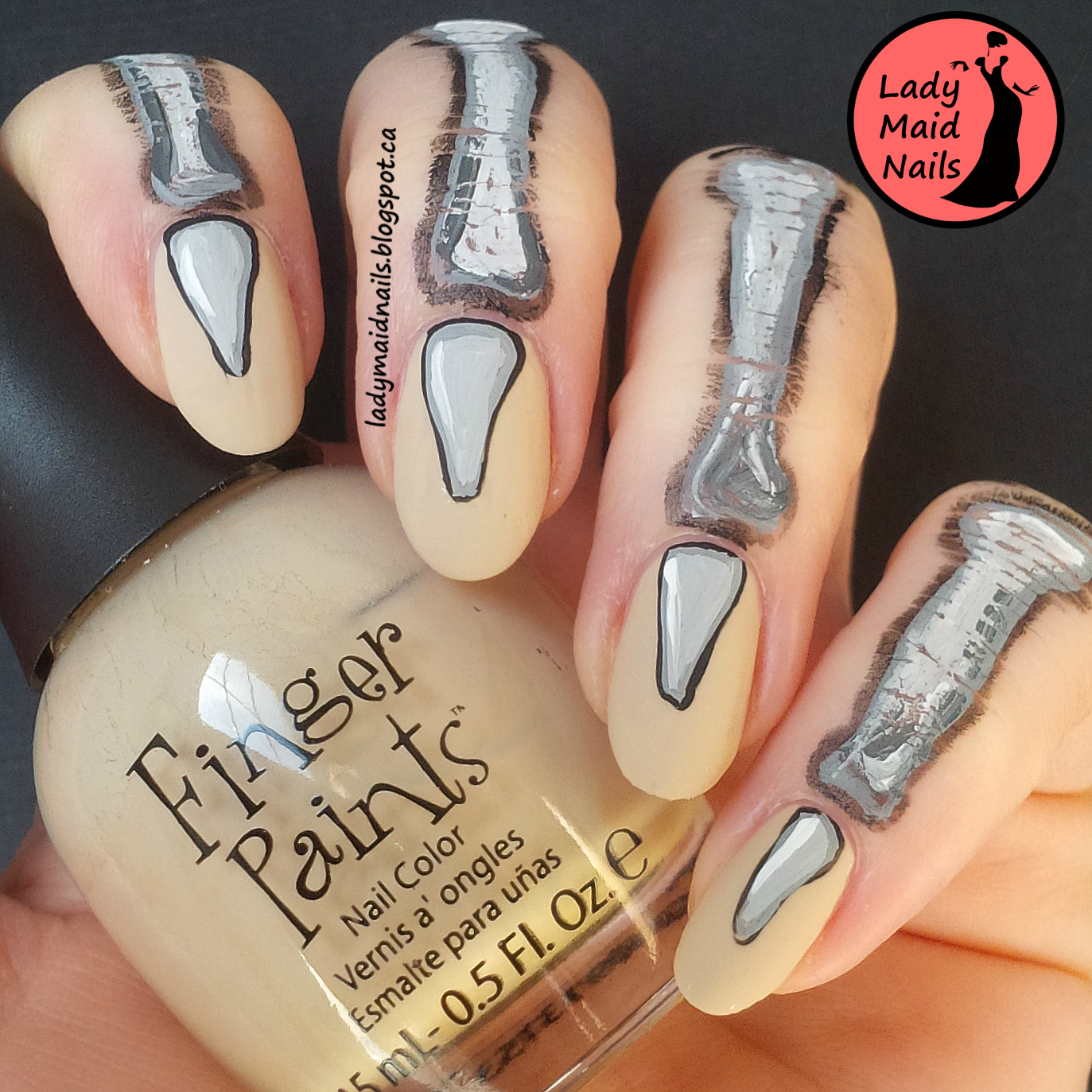 Lady Maid Nails: Dem Bones Nail Art
