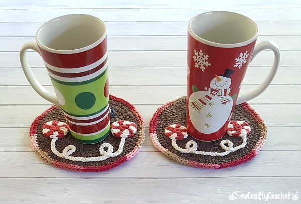 Crochet Gingerbread Mug Rugs - Sew Crafty Crochet
