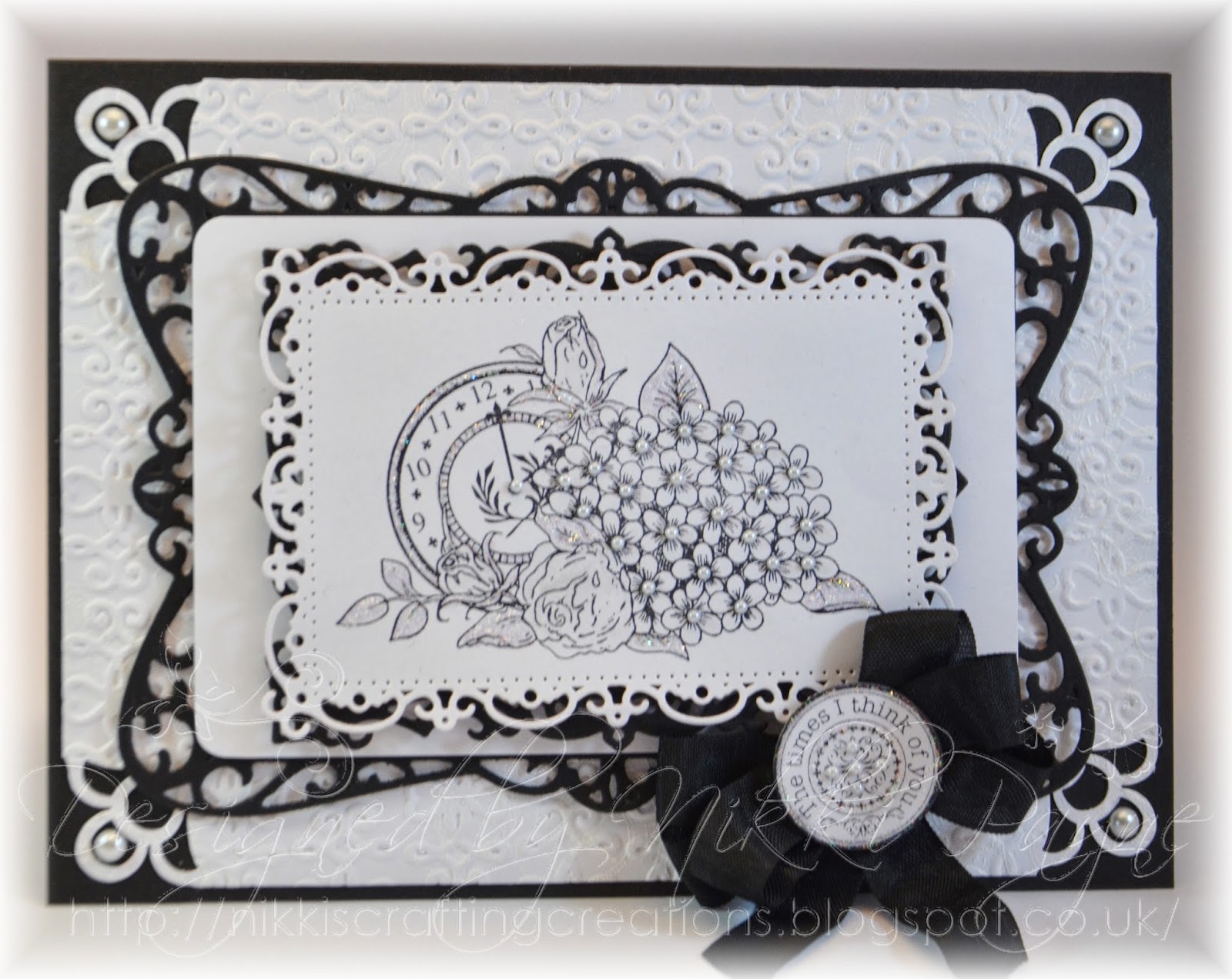 Nikki's Crafting Creations: Blog Candy and a Monochrome card