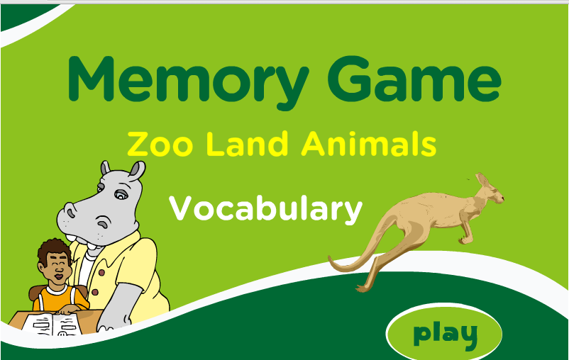 English is fun with Alice: ZOO ANIMALS MEMORY GAME
