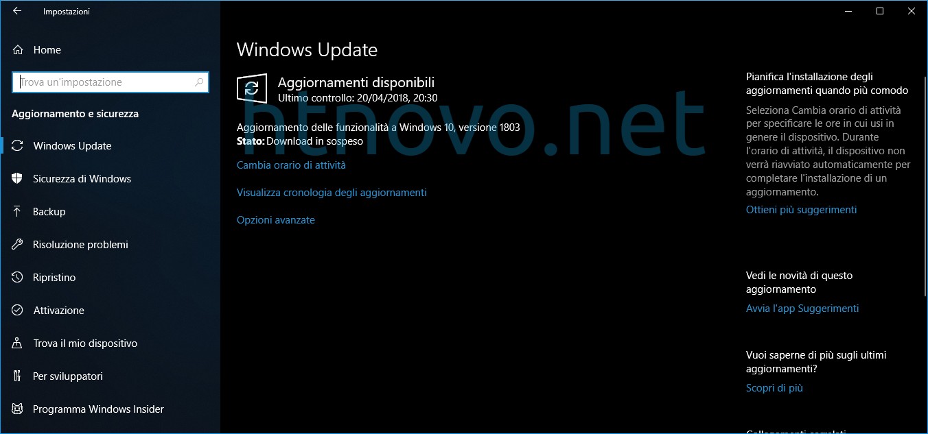 Come aggiornare Windows 10 ad April 2018 Update