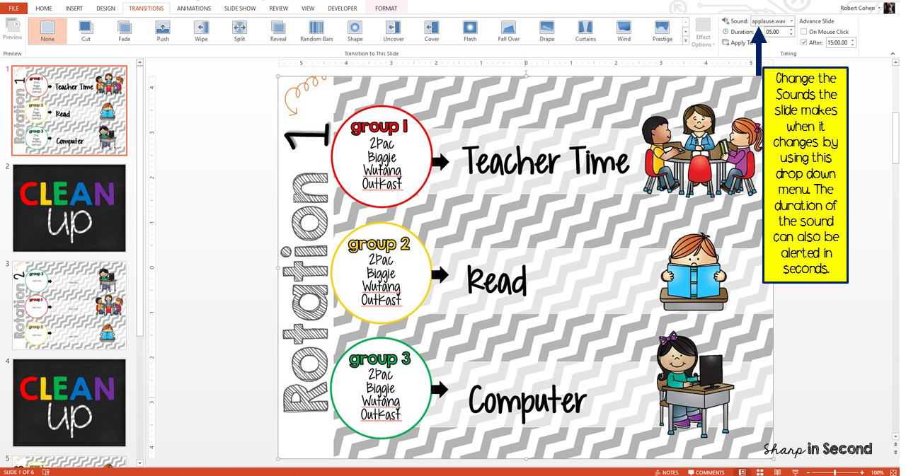 Sharp in Second: Organizing Reading and Math Rotations with PowerPoint