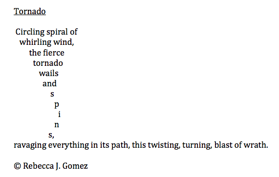 Rebecca J. Gomez: Poetry Week by Week: Concrete poems