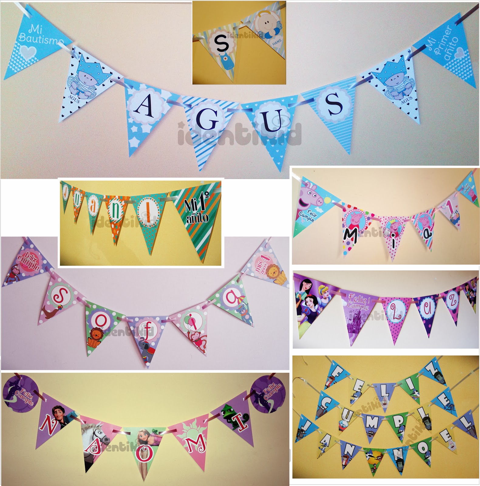 IDENTIKID diseño grafico para eventos: BANDERINES personalizados para ...