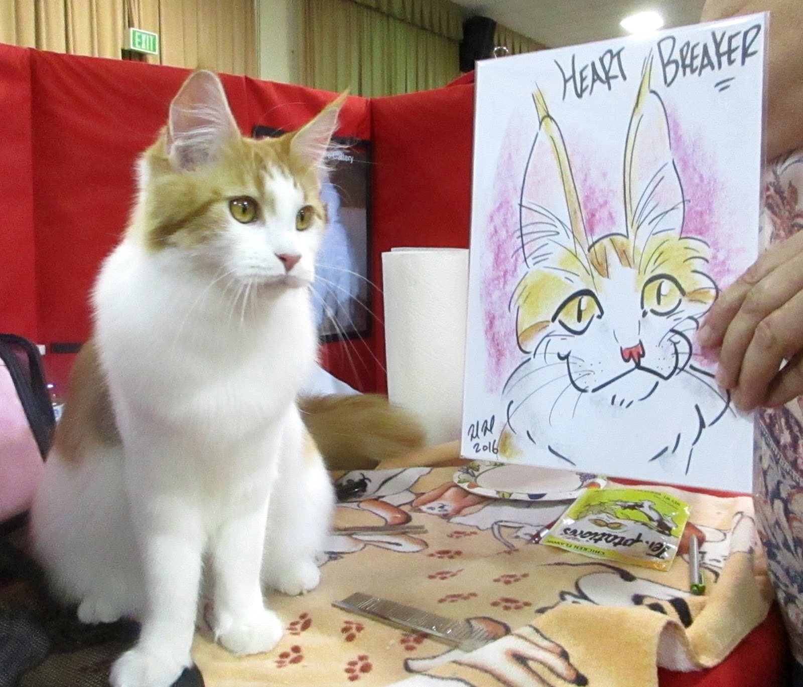 "Draw Hannah Draw!": Catcatures at Poinsetta City Cat Club