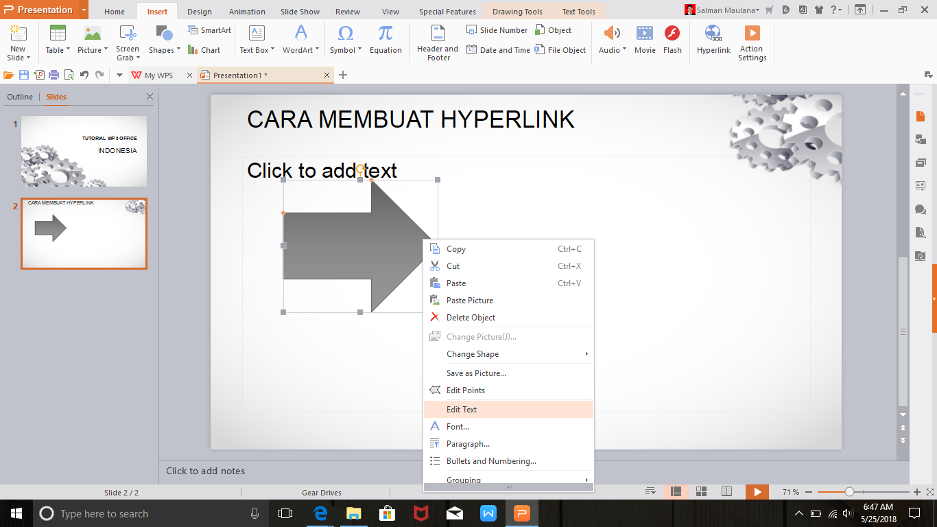 CARA MEMBUAT HYPERLINK ~ Tutorial WPS Office