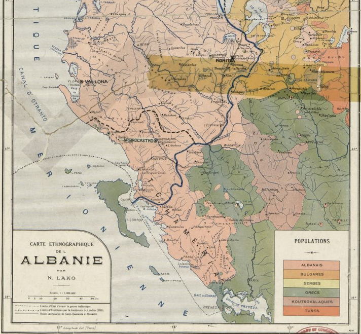 ΕΛΛΗΝΕΣ-ΑΛΒΑΝΟΙ: Carte ethnographique de l'Albanie