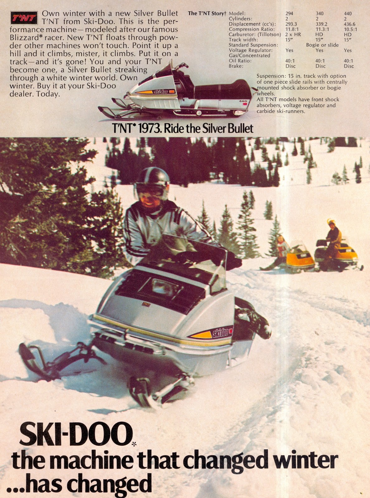 CLASSIC SNOWMOBILES OF THE PAST: 1973 SKI-DOO SILVER BULLET SNOWMOBILE ...