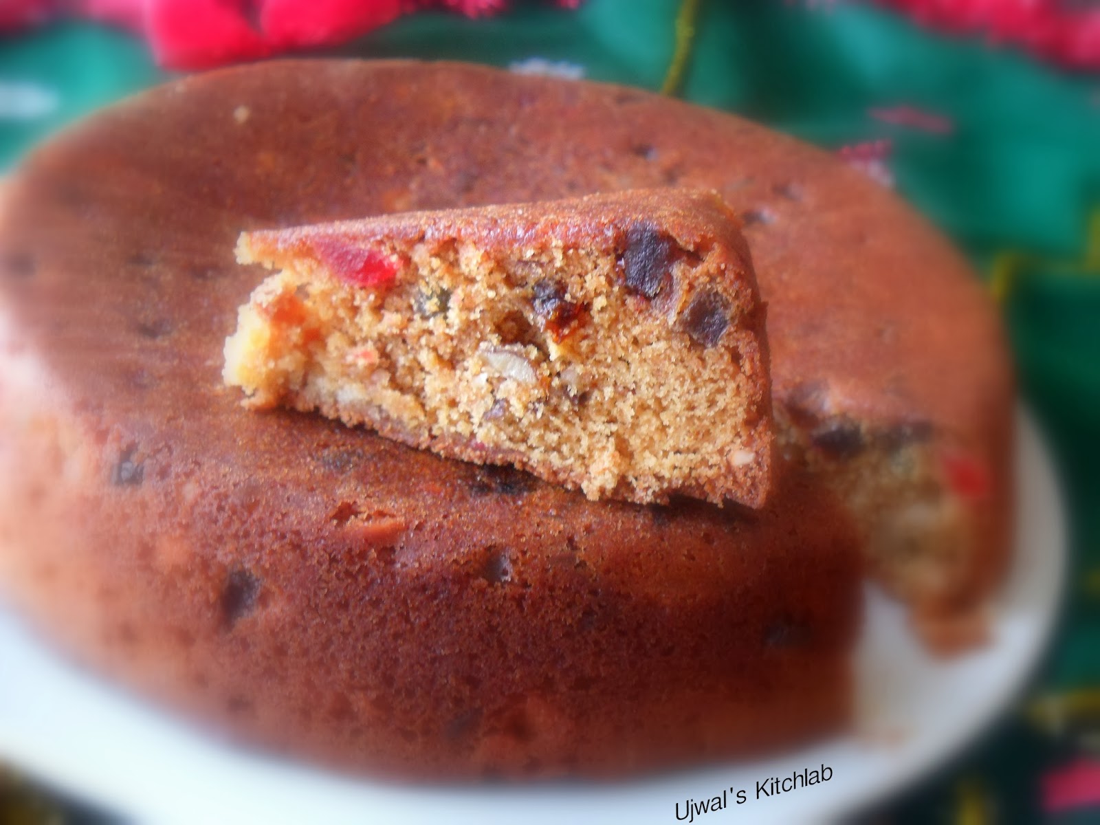 Ujwal's Kitchlab: Instant Indian Plum cake ~ Tried and tested