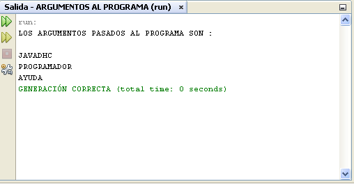 FULL CODIGOS JAVA: PASAR ARGUMENTOS AL PROGRAMA EN NETBEANS