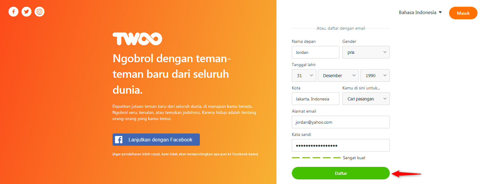 Cara Membuat Akun Twoo ~ Cari2-Cara