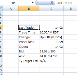 Excel Web Query: How to create Excel Web Query