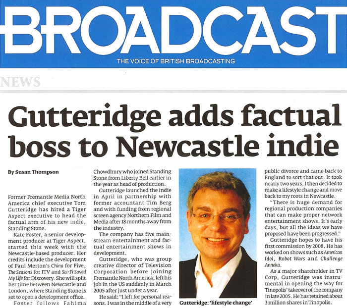 Tom Gutteridge: Recent Press Articles