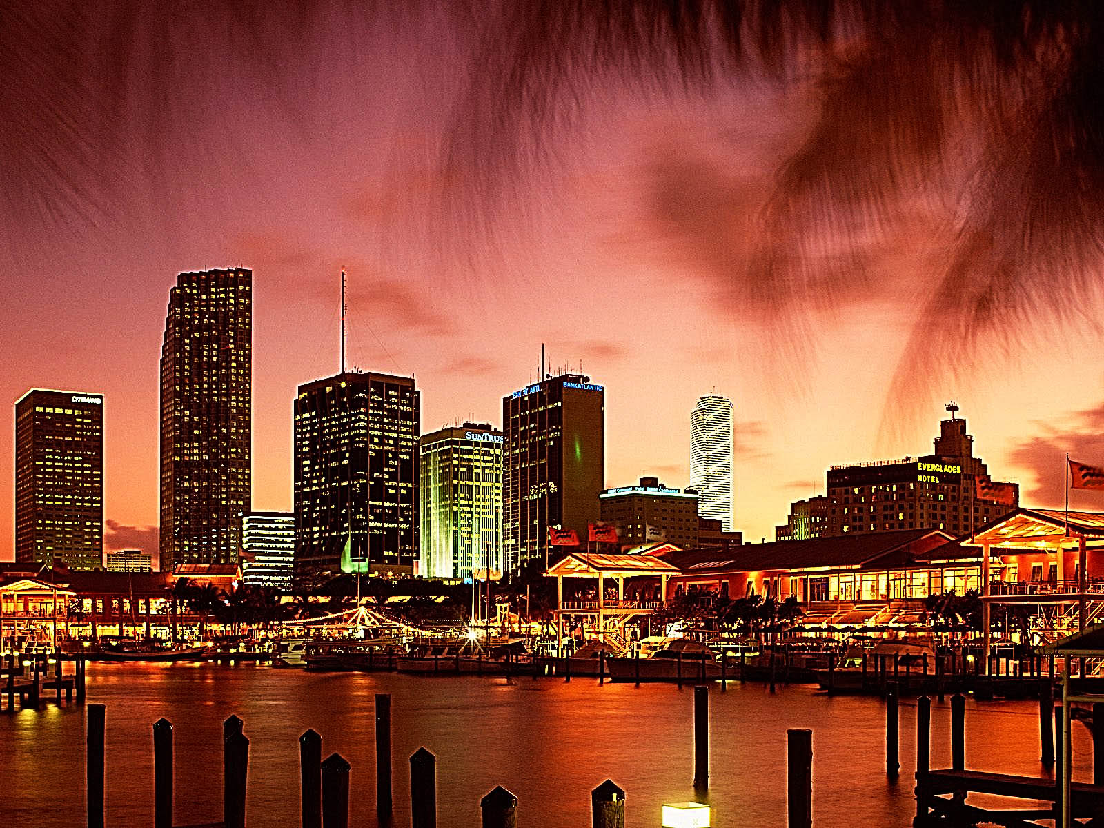 Free HD Images (FIFCU Purchased): Miami Bay at Dusk, Florida