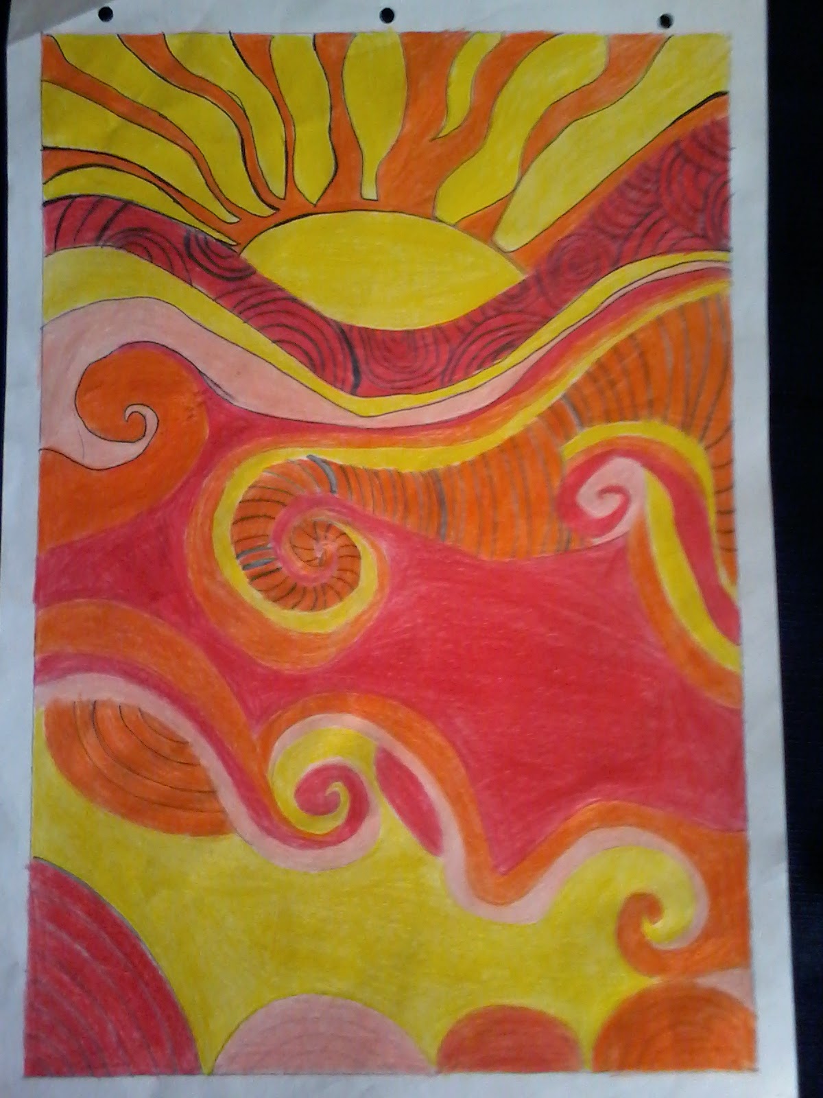 artes visuales: 6to 4ta EES13 / línea curva ondulada