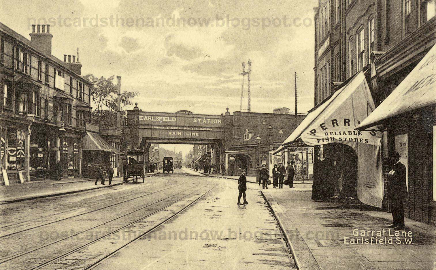 Postcards Then and Now: Earlsfield Station, South West London, c1910