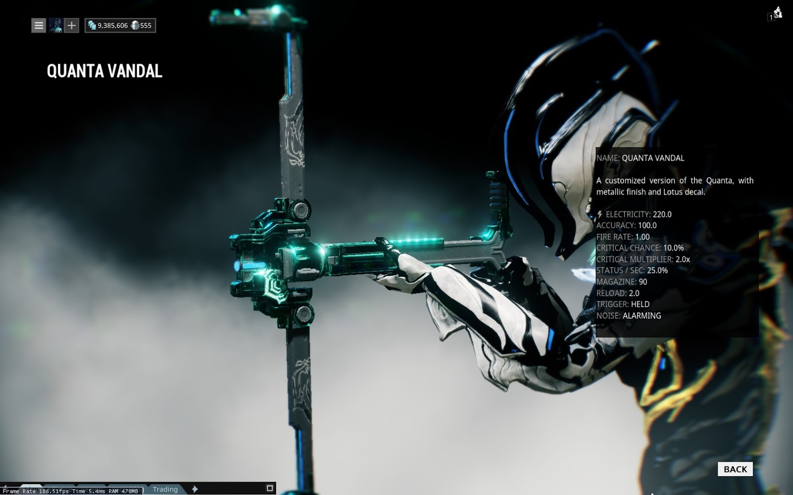 Warframe ปืนเลเซอร์ Quanta Vandal I Primary Weapons