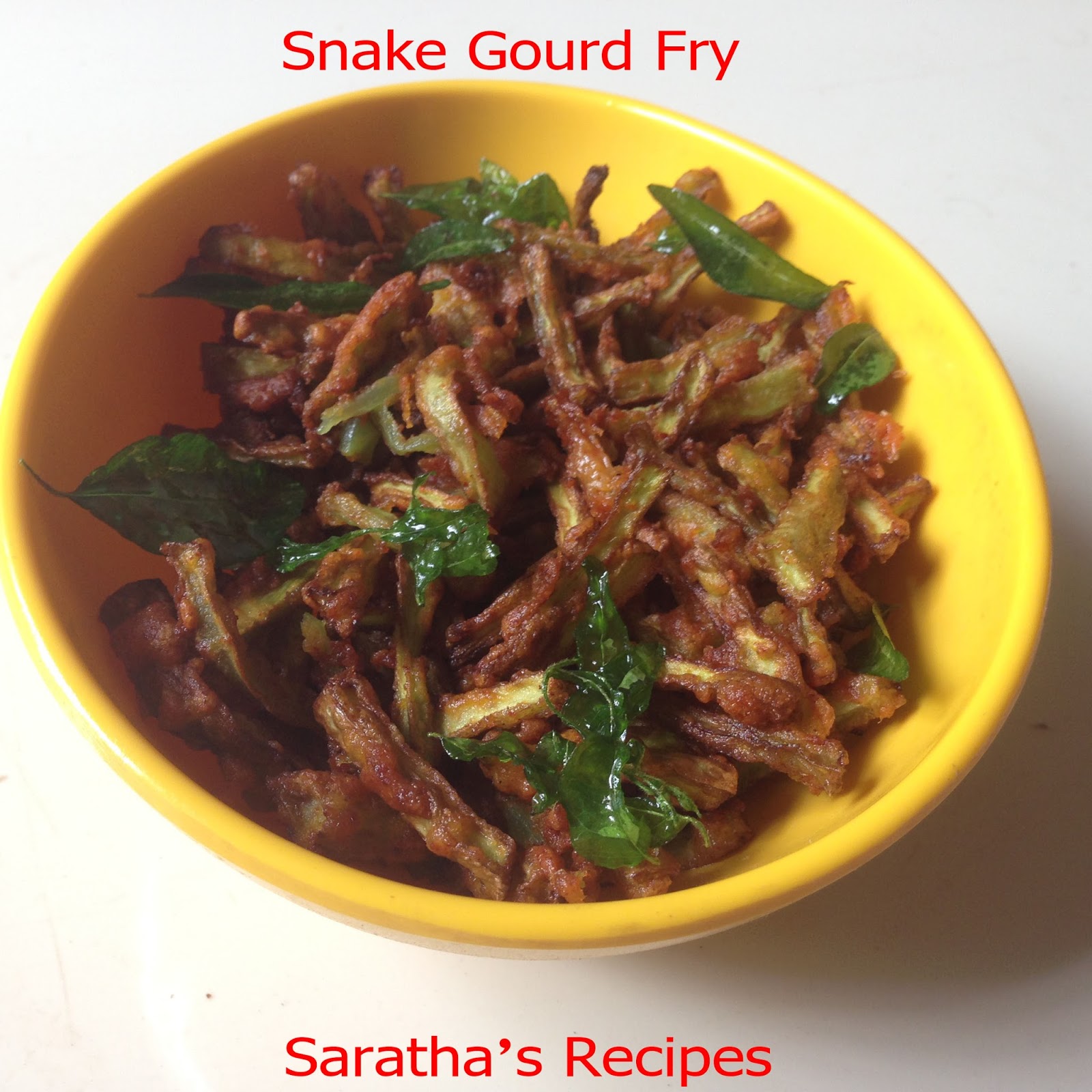 சாரதா சமையல்: புடலைங்காய் வறுவல் / Snake Gourd Fry