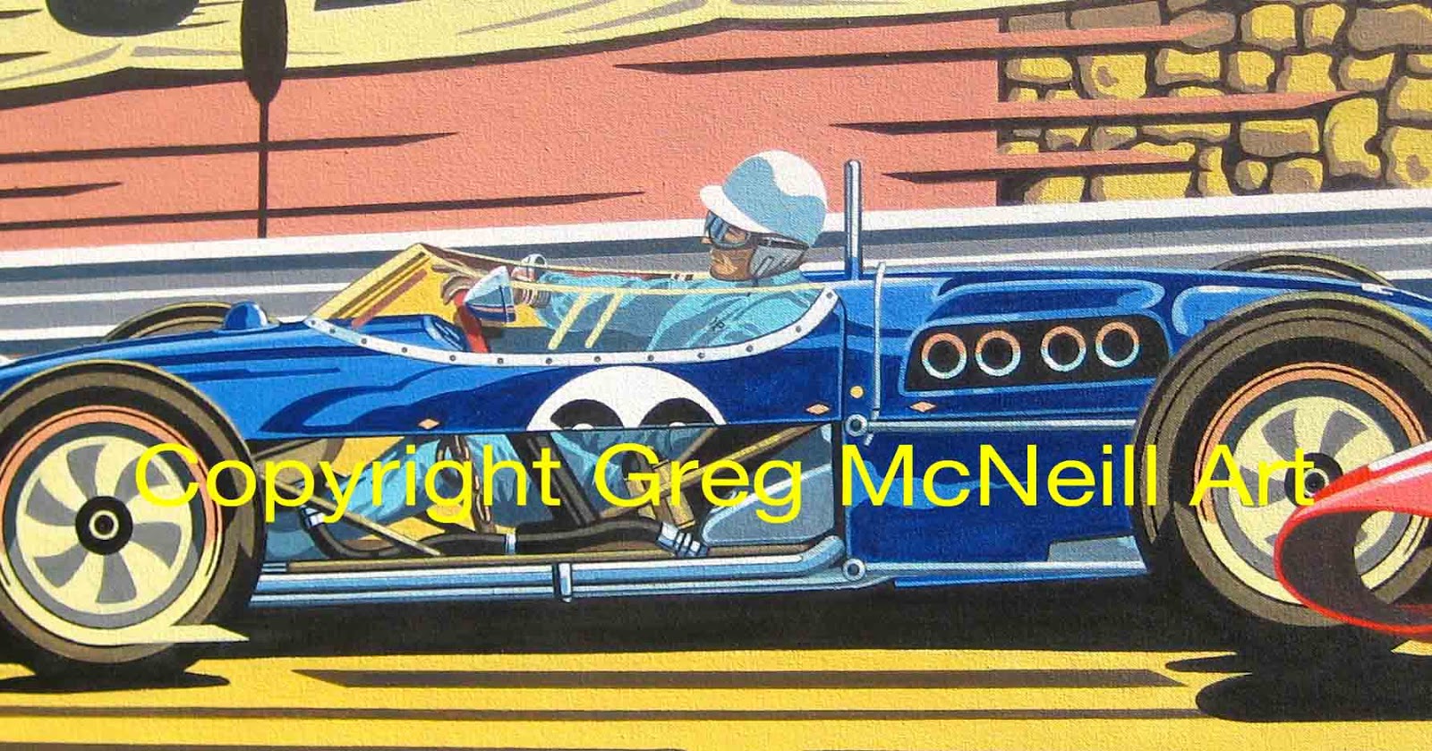 Greg McNeill Art: Original Painting - Monaco Pop - Stirling Moss, Lotus ...