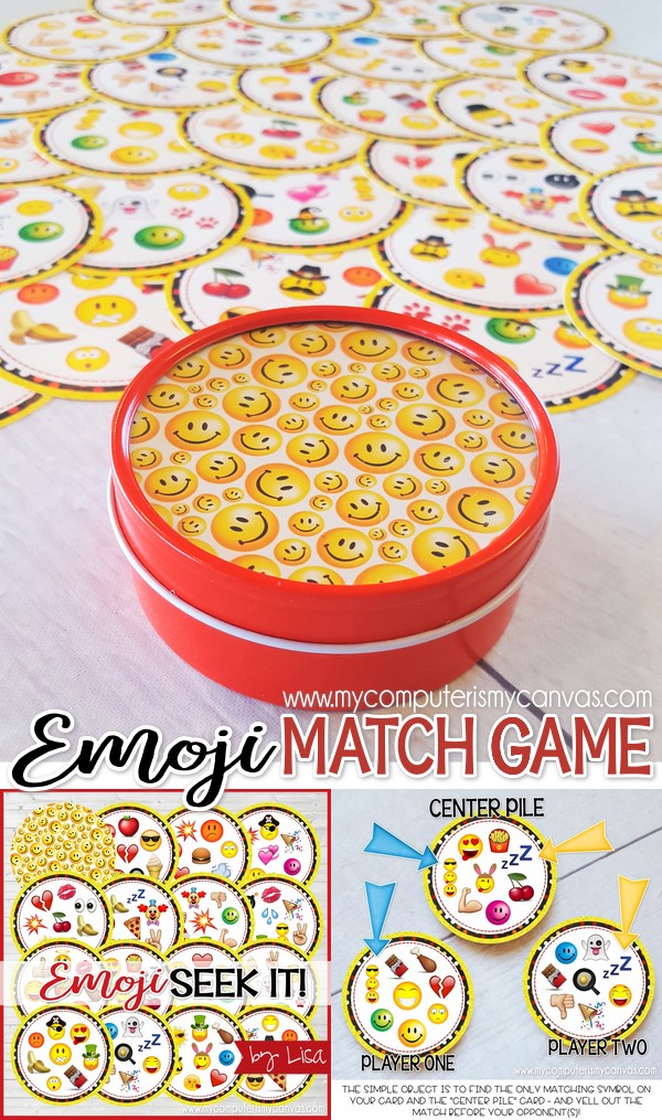 EMOJI Seek It - Matching Game Printable! - My Computer is My Canvas