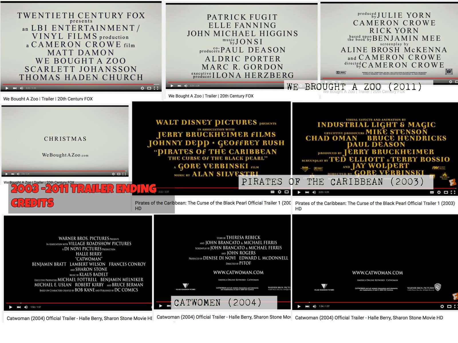 Demi Collins A2 media: RESEARCH: TRAILER CREDITS