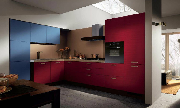 Simply Beautiful Kitchens - The Blog: Red and Blue Modular Kitchens by ...