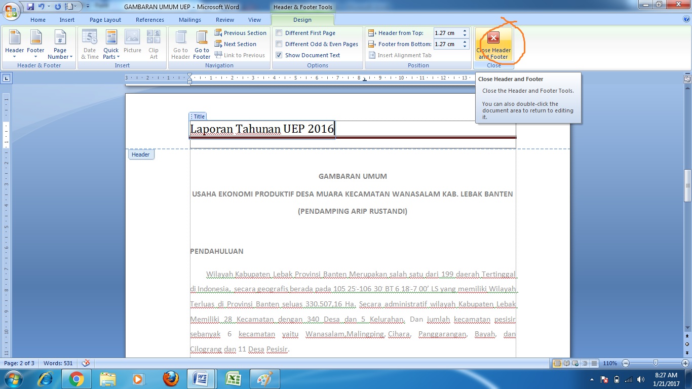 CARA MEMBUAT HEADER (CATATAN KEPALA) - BASIC COM CENTER