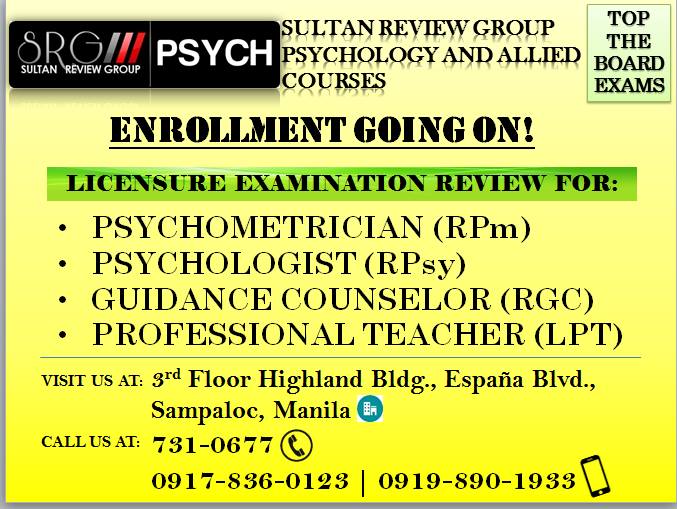 Philippine Psychometricians Licensure Exam Reviewer : April 2017