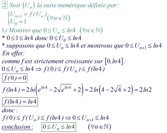 FONCTION EXPONENTIELLE + SUITE DEDUITE DE LA FORME Un+1=f(Un)