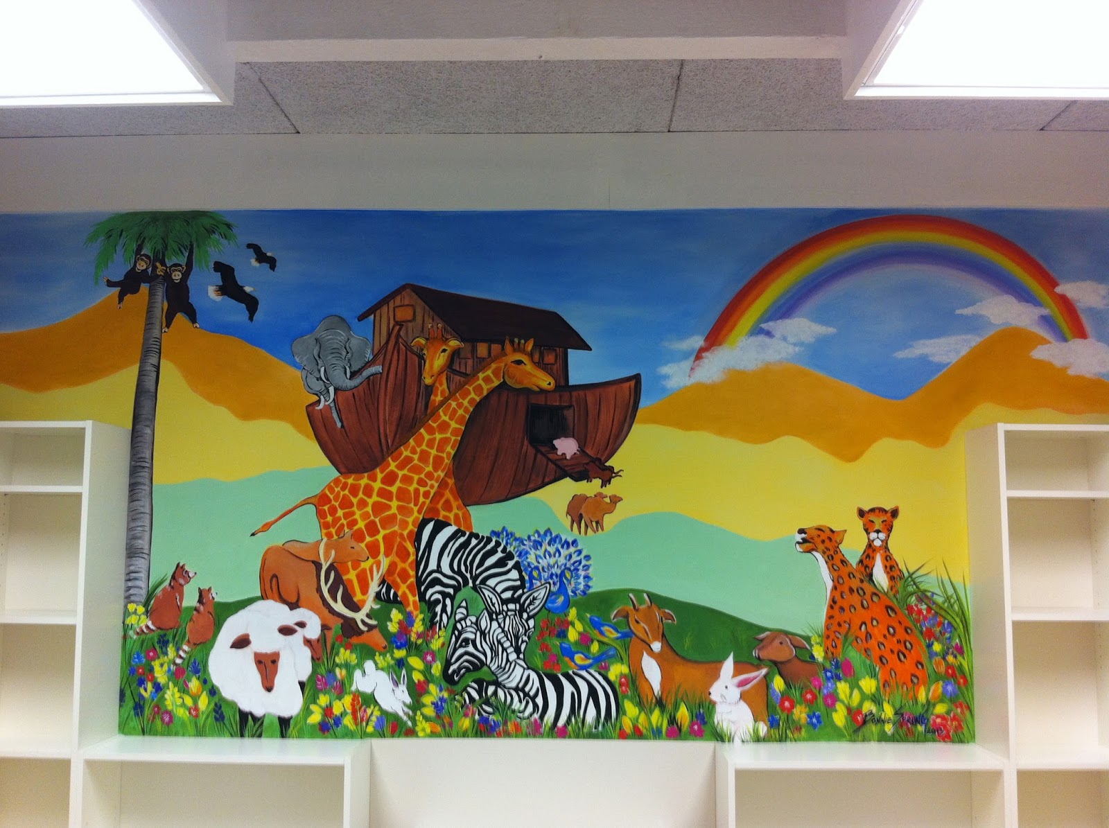 Uniquely Sprung Art Studio: Noah's Ark Mural - Temple Israel Children's ...
