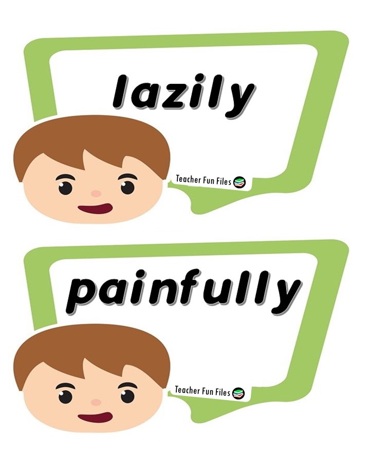 Teacher Fun Files: Adverbs Flashcards