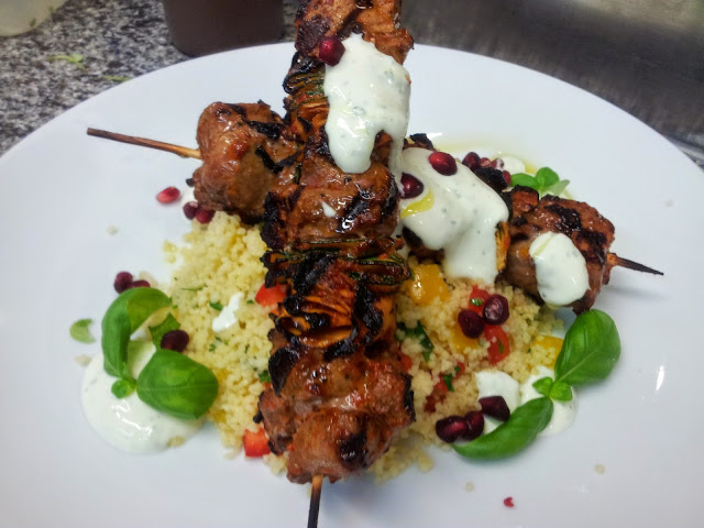 Food & pictures: Harissa marinated lamb brochettes