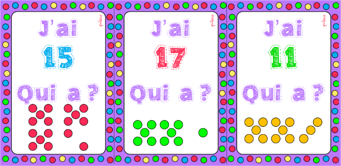 IPOTÂME ....TÂME: Jeu de "J'ai...qui a ?" Calcul et numération CP